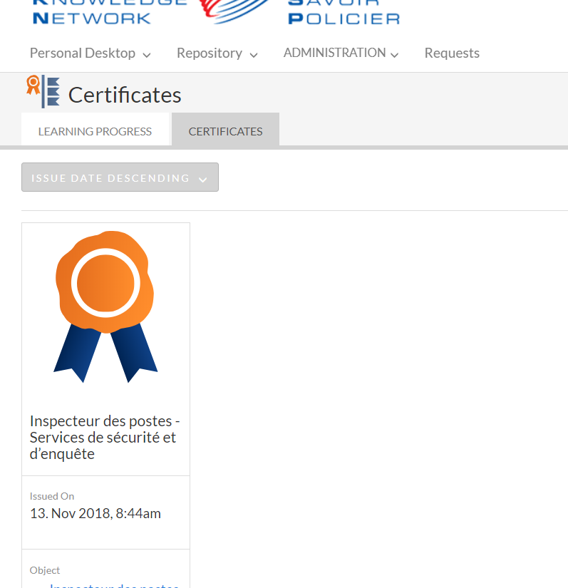 Certificate Update in LMS – Canadian Police Knowledge Network